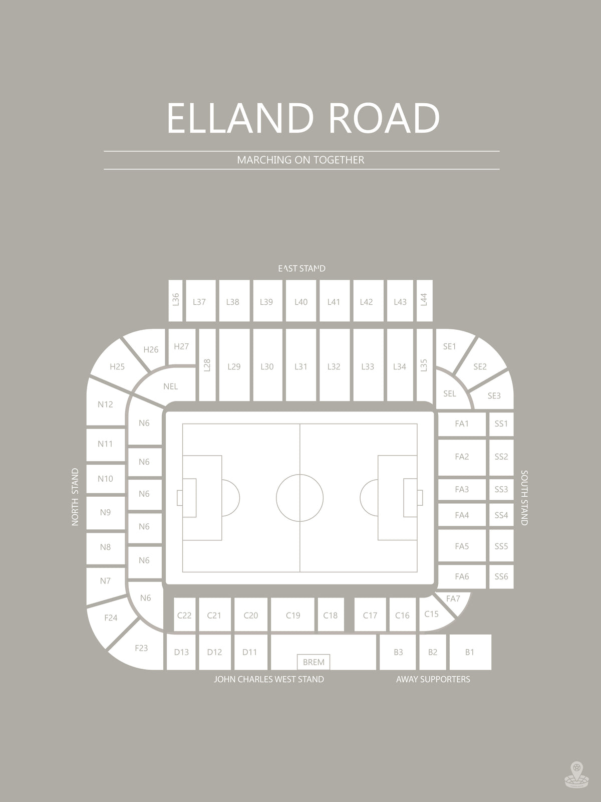 FODBOLD PLAKAT LEEDS ELLAND ROAD