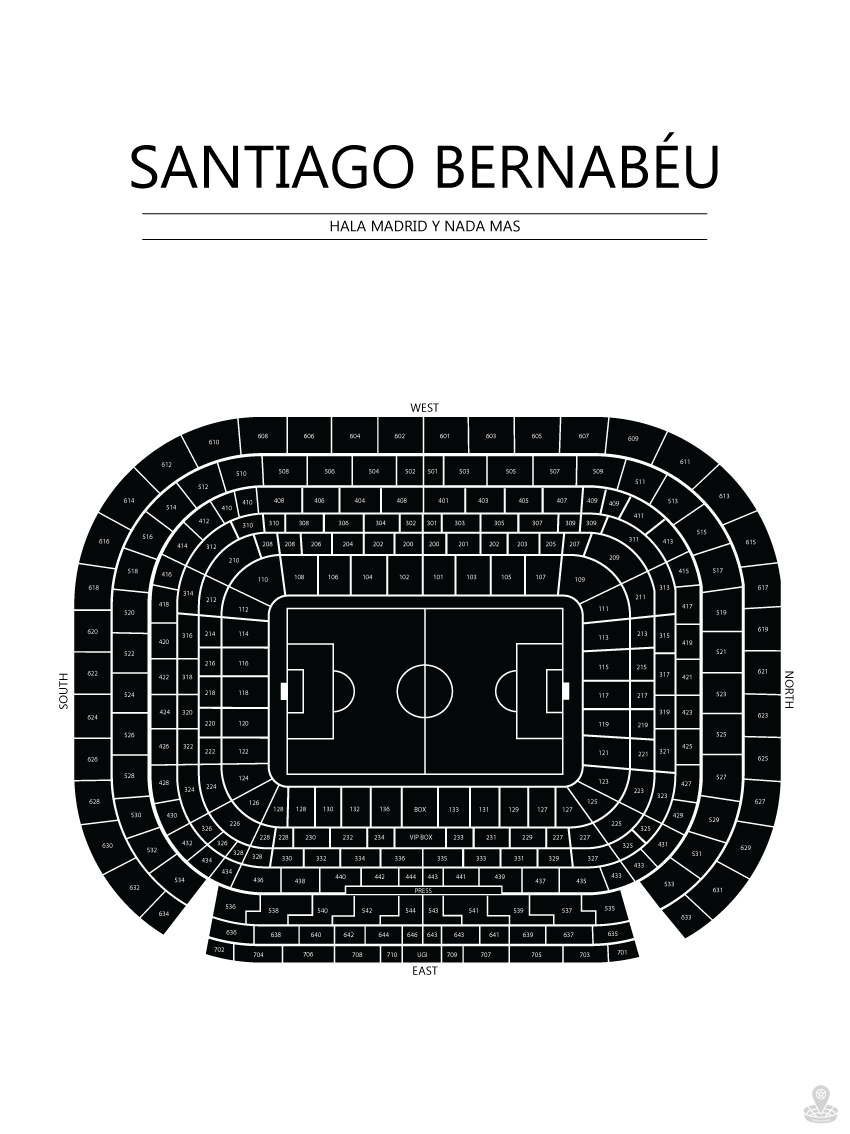 FODBOLD PLAKAT REAL MADRID SANTIAGO BERNABÉU